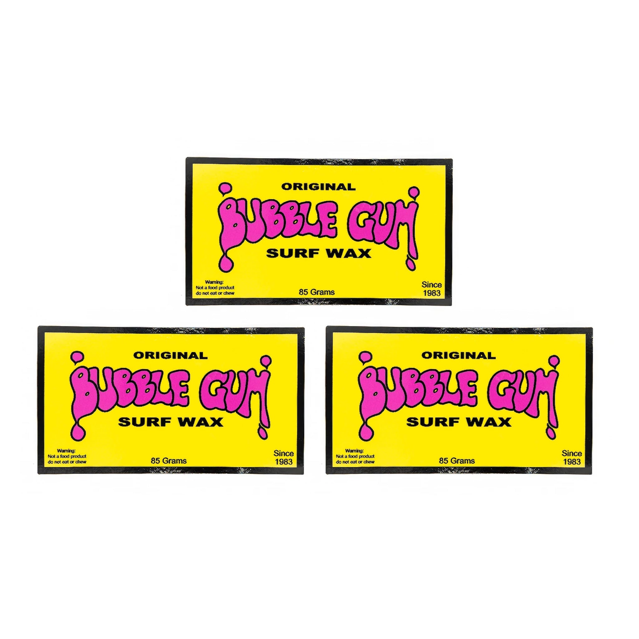 Throwback Sticker 3 Pack – Bubble Gum Surf Wax